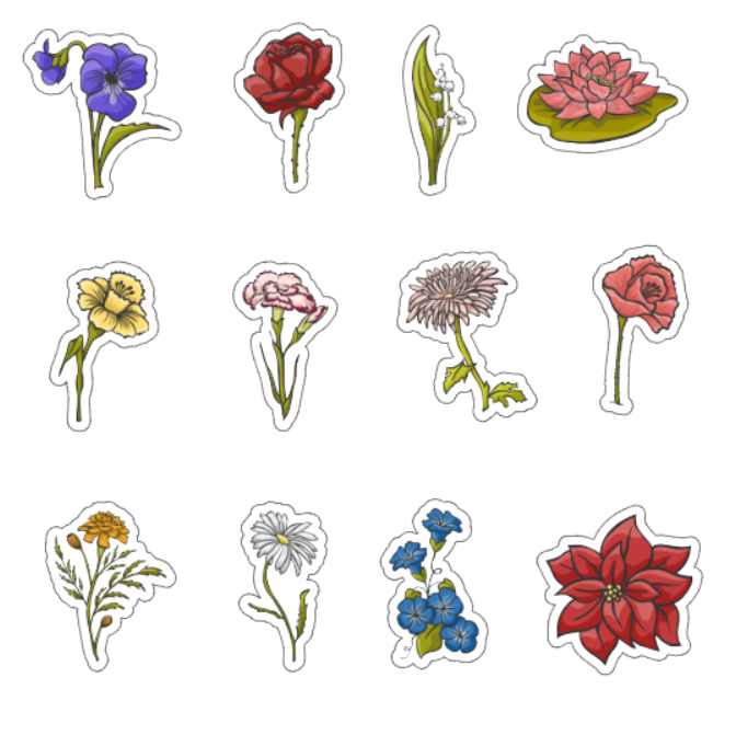 Printable Flower Stickers