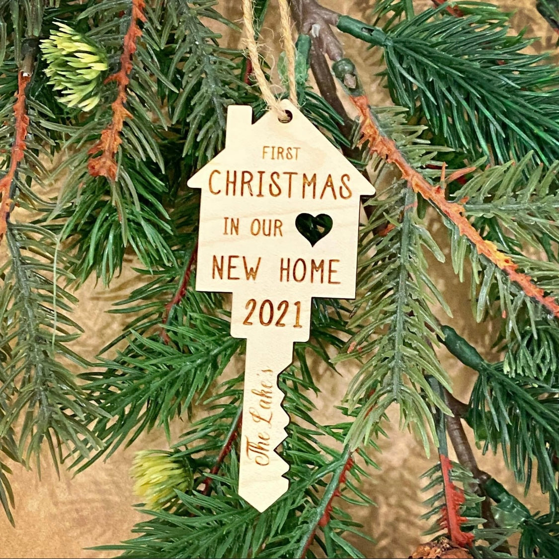 New Home Key Ornament maple wood - wholesale – Holly and Liz